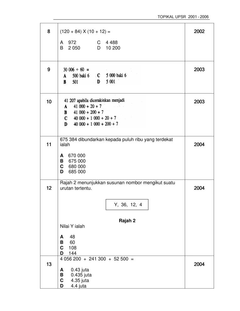 Basic Mathematics In Bahasa Malaysia For Mid School - Notes ...