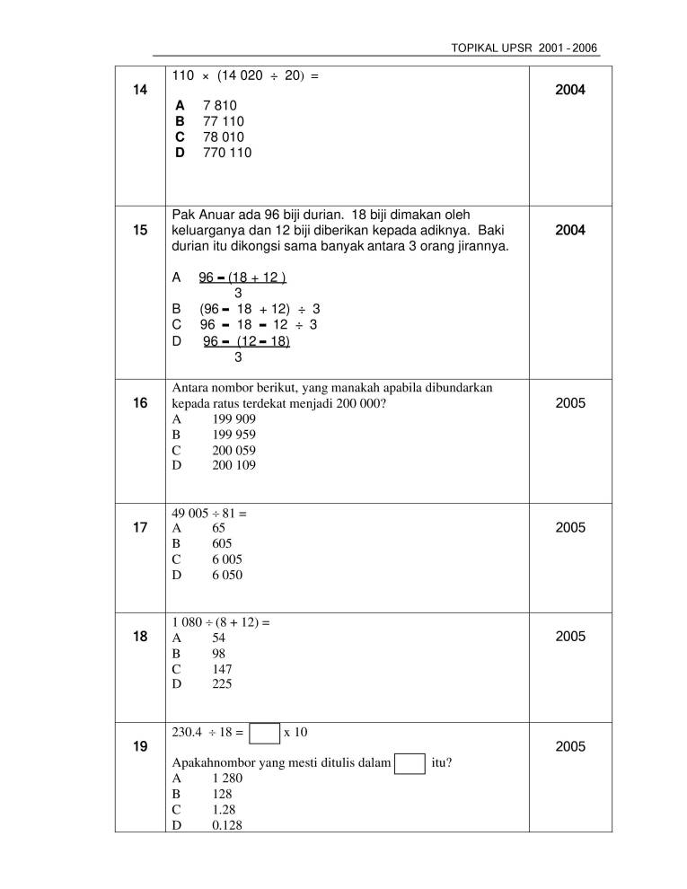 Basic Mathematics In Bahasa Malaysia For Mid School - Notes ...