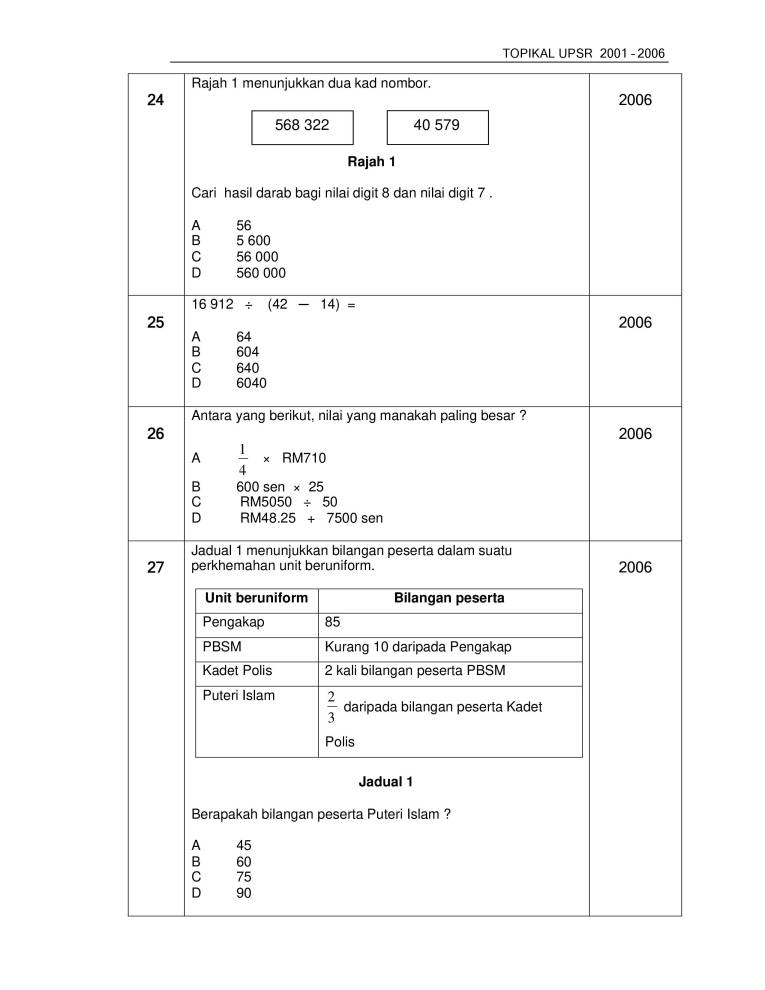 Basic Mathematics In Bahasa Malaysia For Mid School - Notes ...