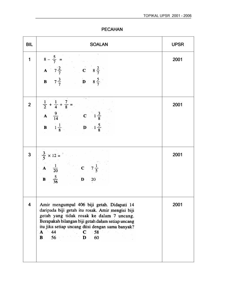 Basic Mathematics In Bahasa Malaysia For Mid School - Notes ...