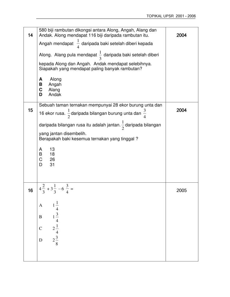 Basic Mathematics In Bahasa Malaysia For Mid School - Notes ...