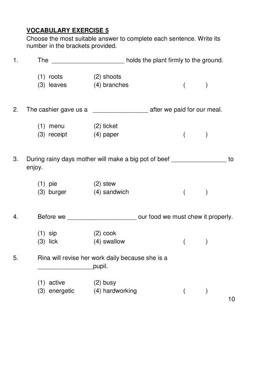 Grammar & Vocabulary: Level 1 Worksheets - Notes - MyPrivateTutor Malaysia