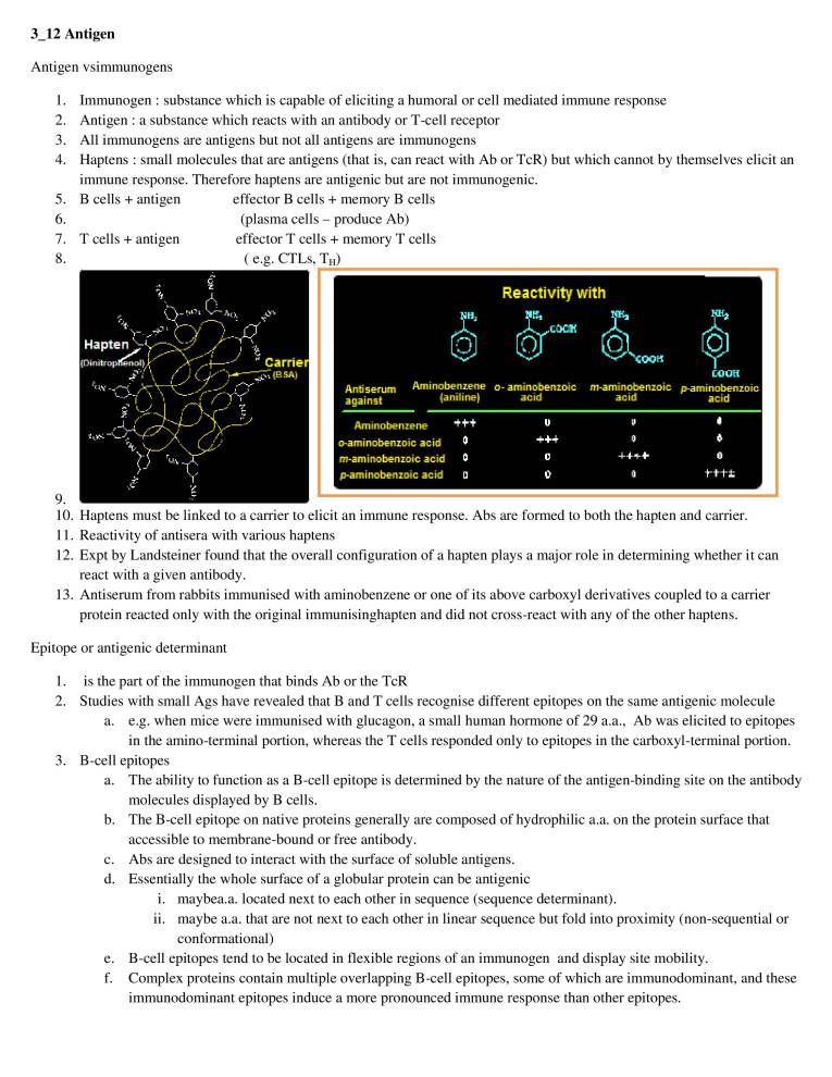 Notes On Antigen - Notes - MyPrivateTutor Malaysia
