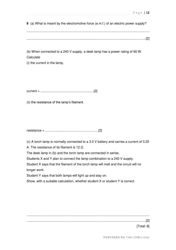 IGCSE Physics Revision Notes AND Pass Year Question Compilation - Notes ...