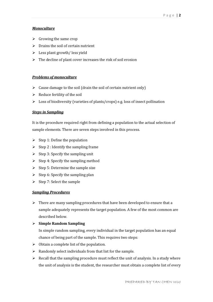 IGCSE Environmental Management Notes 2 - Notes - MyPrivateTutor Malaysia
