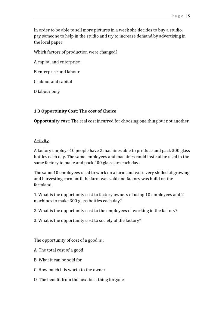 IGCSE Economics Notes And Pass Year Questions - Notes - MyPrivateTutor ...