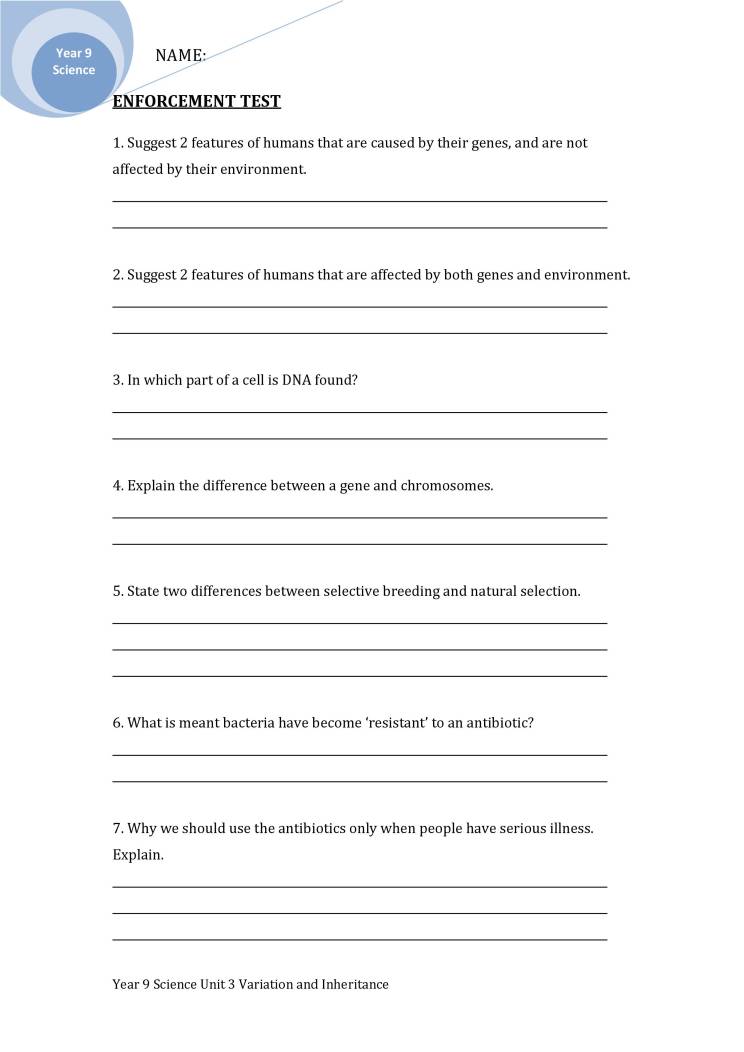 Notes On Variation And Inheritance - Notes - MyPrivateTutor Malaysia