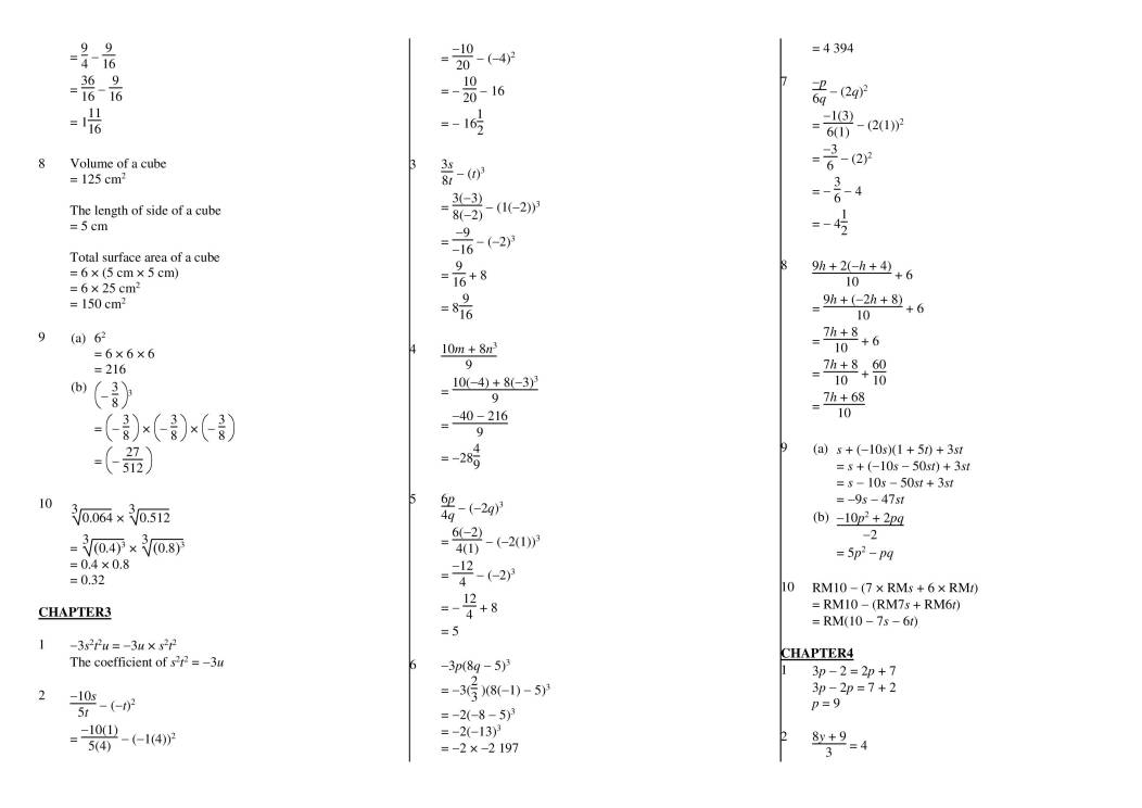 Mathematics Revision PT1 Students - Notes - MyPrivateTutor Malaysia