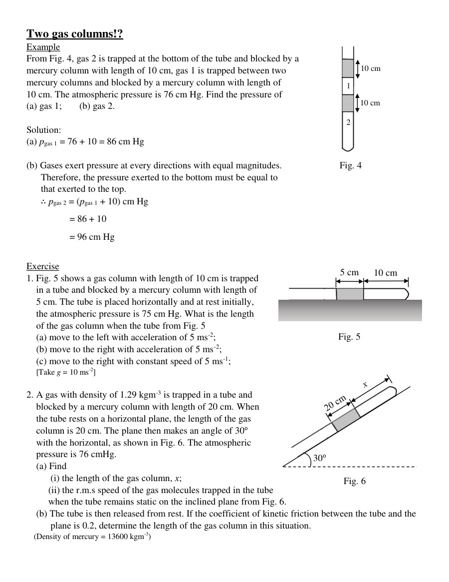 Notes On Gas Law Exercise Tips - Notes - MyPrivateTutor Malaysia