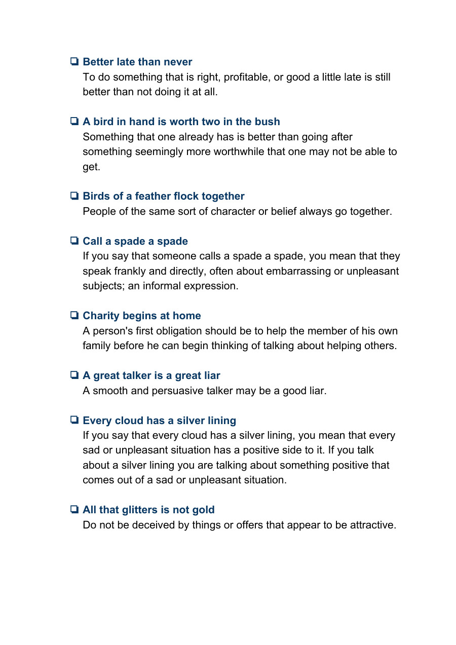 Notes On UPSR English Proverbs, Similes, And Expressions - Notes ...