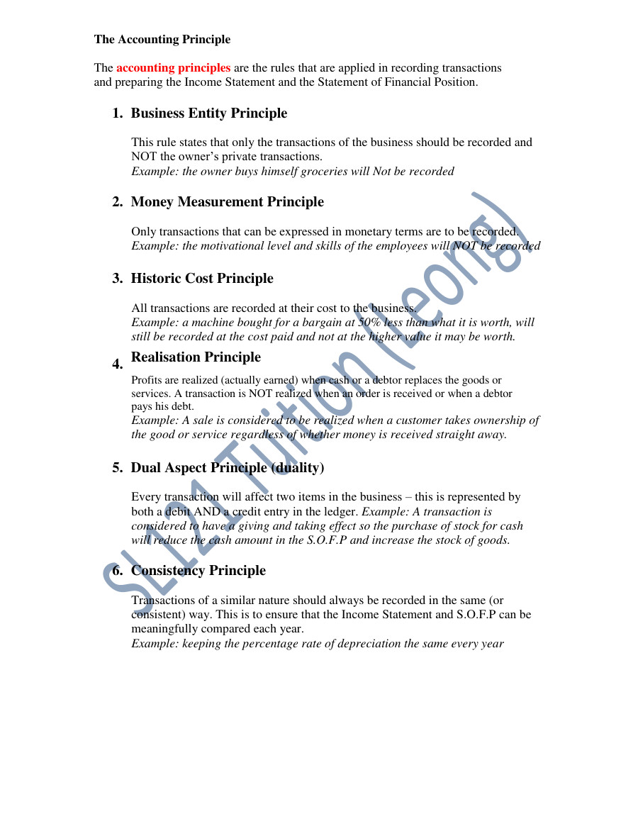 Igcse Accounting Principle Notes Myprivatetutor Malaysia