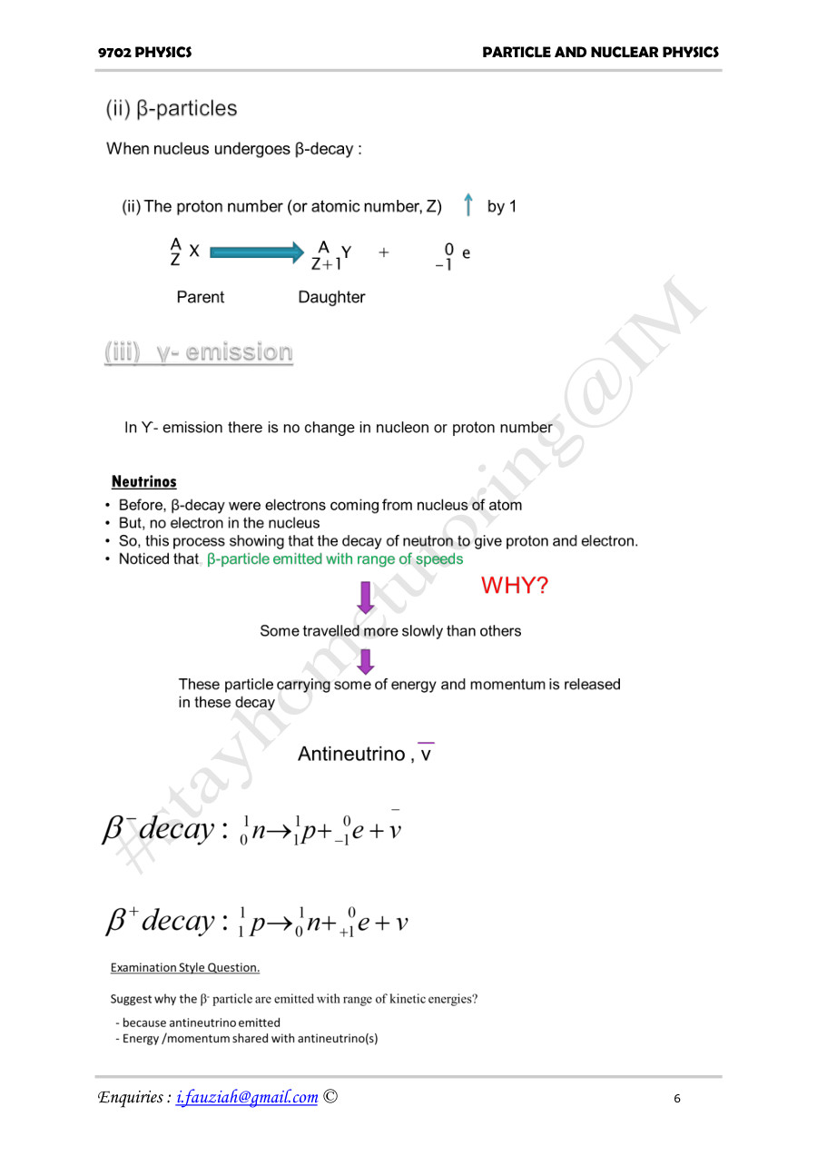 Notes On AS : Particle And Nuclear Physics - Notes - MyPrivateTutor ...