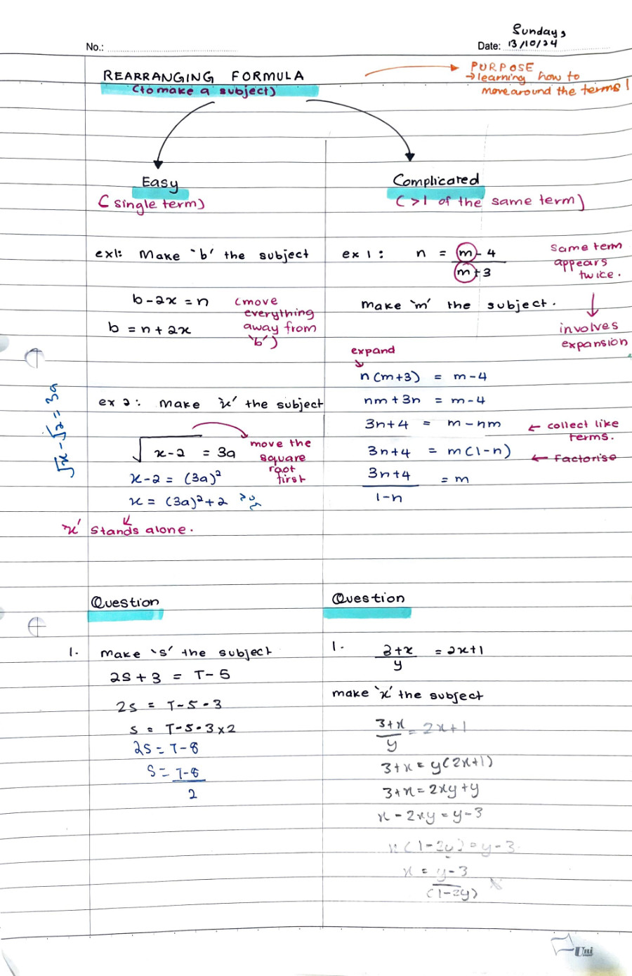 Study Notes for Mathematics - Download Free Study Notes - MyPrivateTutor