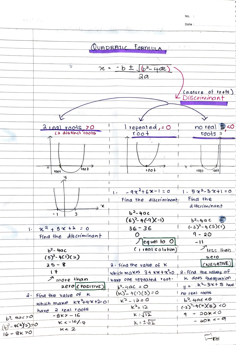 Study Notes for Mathematics - Download Free Study Notes - MyPrivateTutor