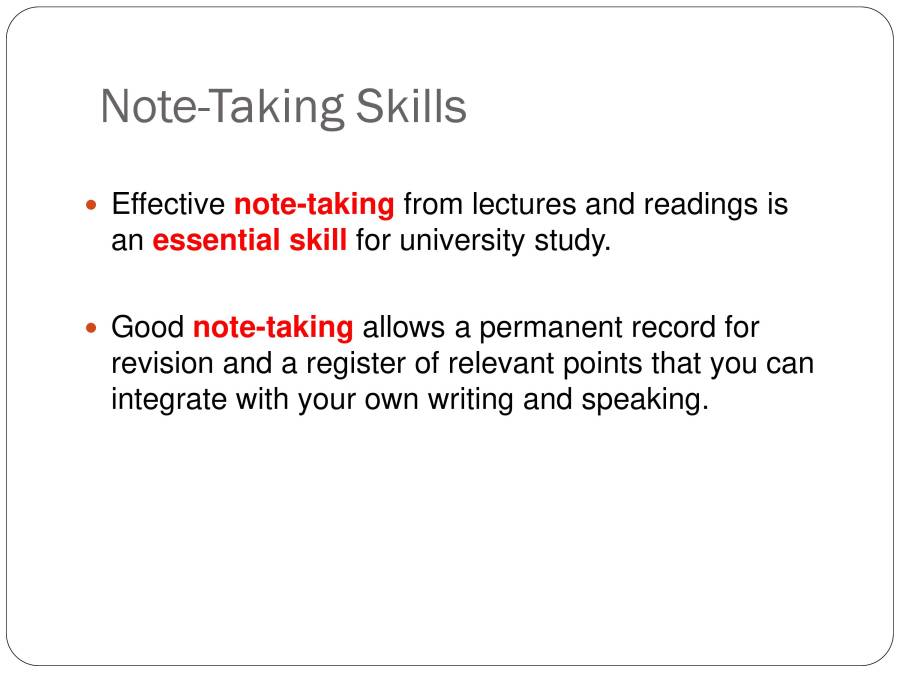 PPT On Note Taking Skills - PowerPoint Slides - MyPrivateTutor Malaysia