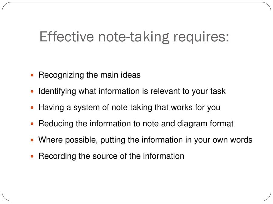 PPT On Note Taking Skills - PowerPoint Slides - MyPrivateTutor Malaysia