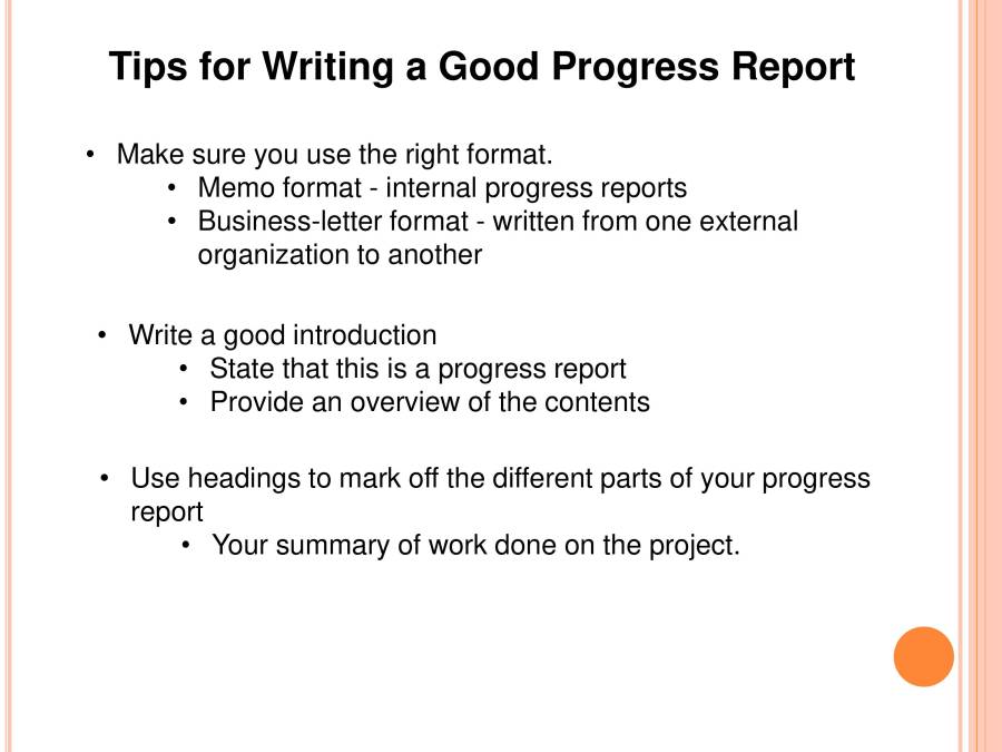PPT On Writing Progress Report - PowerPoint Slides - MyPrivateTutor ...