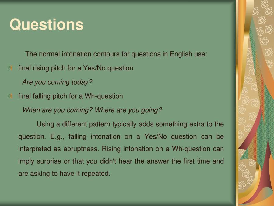 PPT On Intonation And Pronounciation - PowerPoint Slides ...