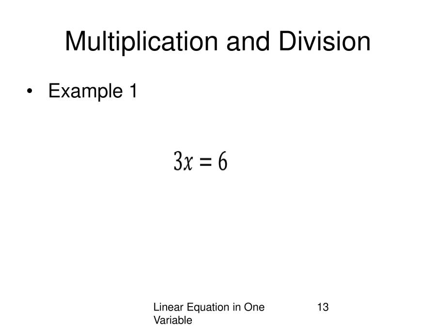 PPT On Linear Equation With One Variable - PowerPoint Slides ...