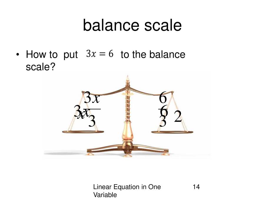 PPT On Linear Equation With One Variable - PowerPoint Slides ...