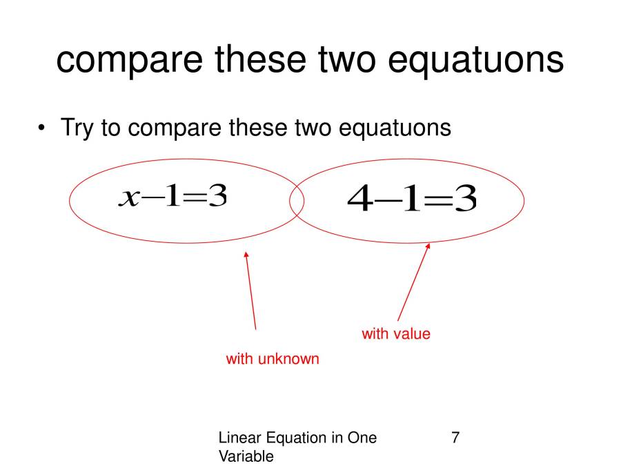 PPT On Linear Equation With One Variable - PowerPoint Slides ...