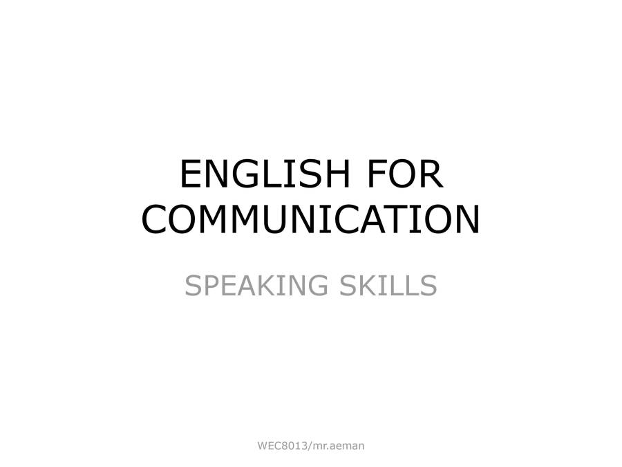English For Communication - PowerPoint Slides - MyPrivateTutor Malaysia