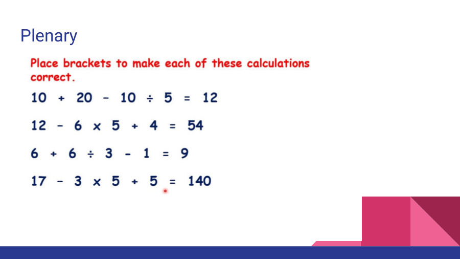 BODMAS- Using Brackets - PowerPoint Slides - MyPrivateTutor Malaysia